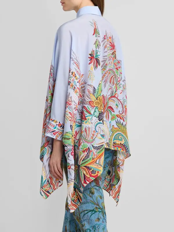 Etro Paisley Handkerchief Hem Silk Shirt