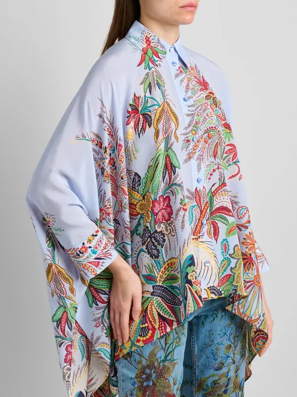 Etro Paisley Handkerchief Hem Silk Shirt
