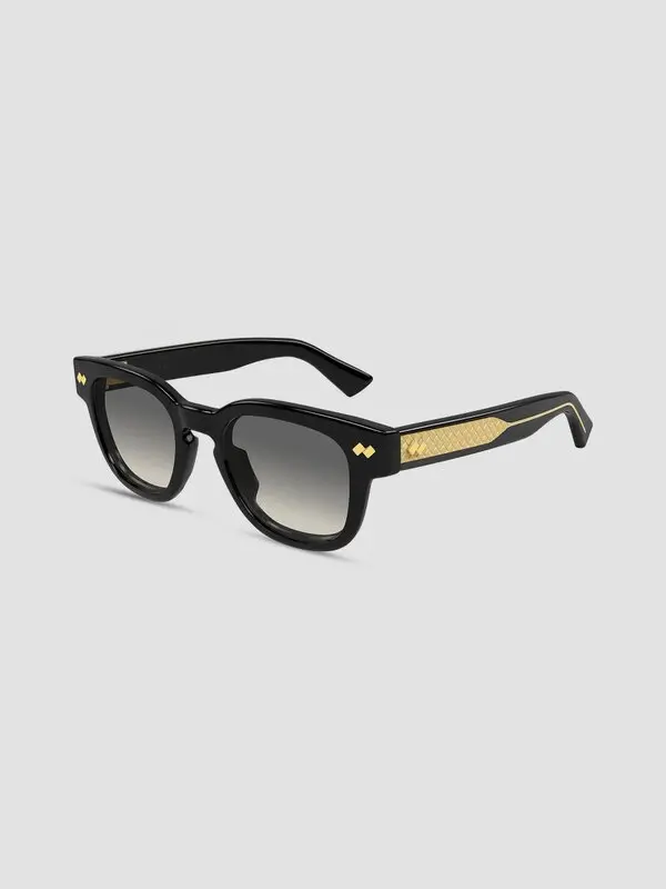 Bottega Veneta Intrecciato Wirecore 48mm Round Sunglasses