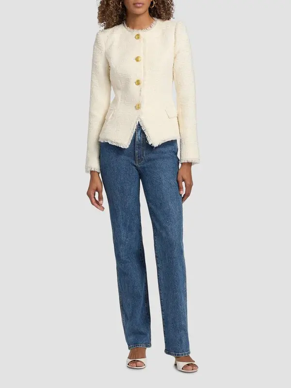 L'Agence Nerina Tailored Bouclé Blazer - Ivory