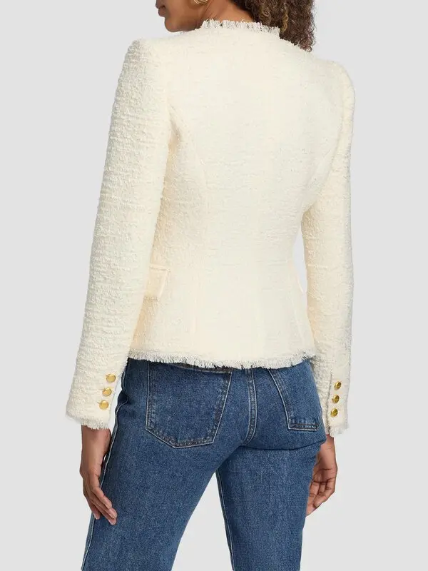 L'Agence Nerina Tailored Bouclé Blazer - Ivory