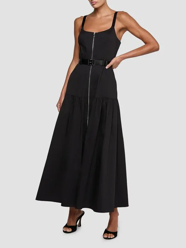 L'Agence Rima Cotton-blend Maxi Dress - Black