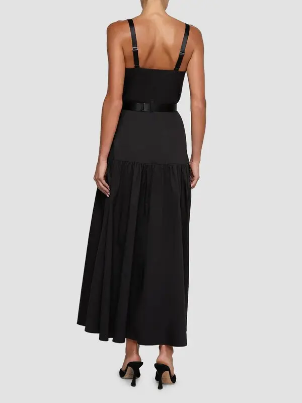 L'Agence Rima Cotton-blend Maxi Dress - Black