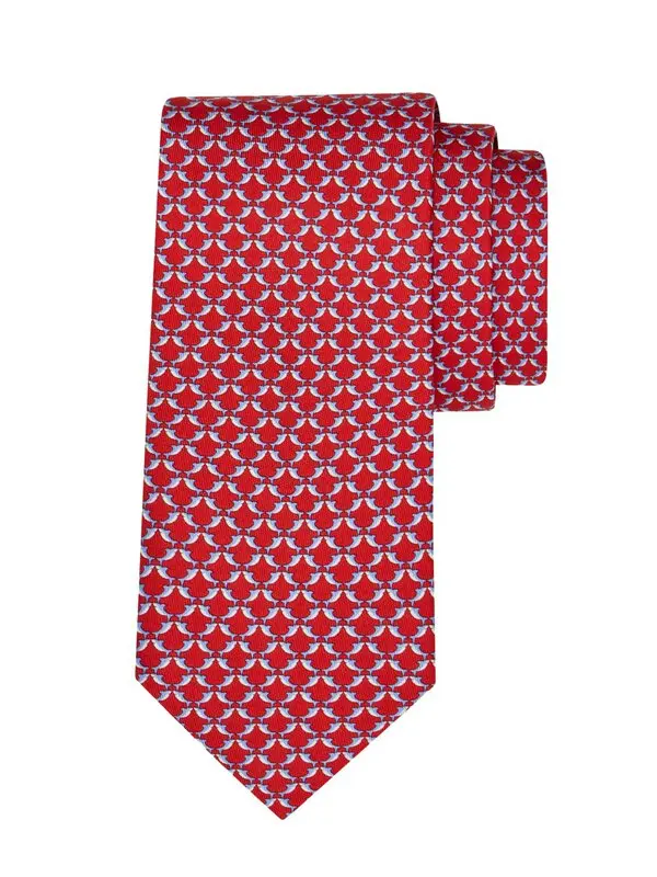 FERRAGAMO Achille Silk Tie - Rosso