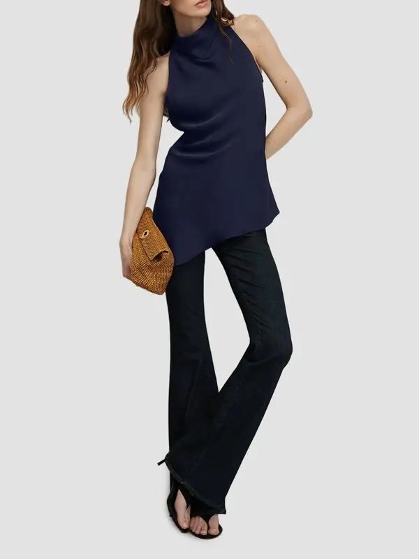 Veronica Beard Radford Asymmetric Sleeveless Tunic Top