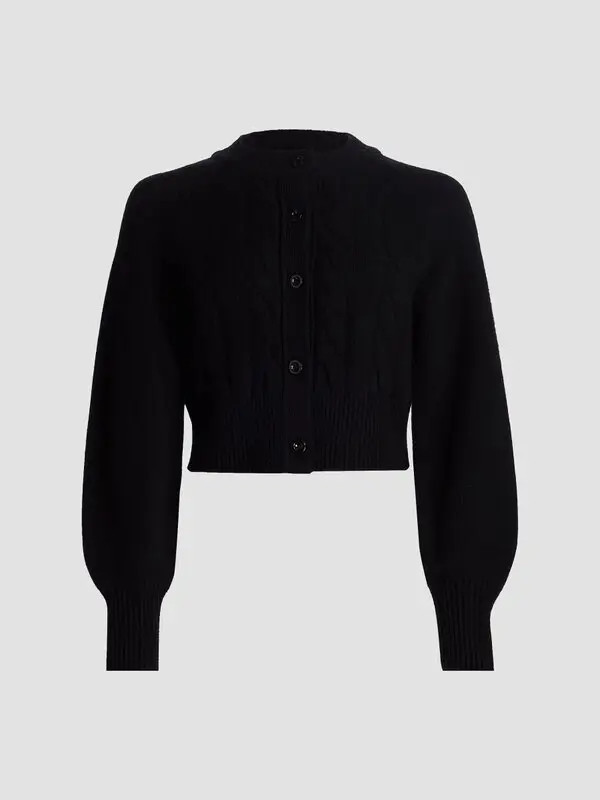 TOCCIN Rita Wool-cashmere Crop Cardigan - Jet