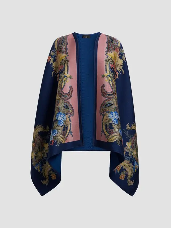 Etro Paisley Wool-blend Jacquard Cape