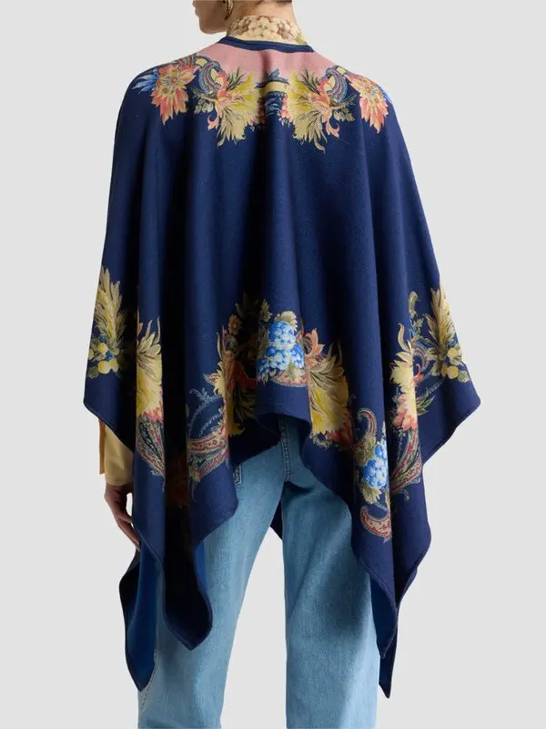 Etro Paisley Wool-blend Jacquard Cape