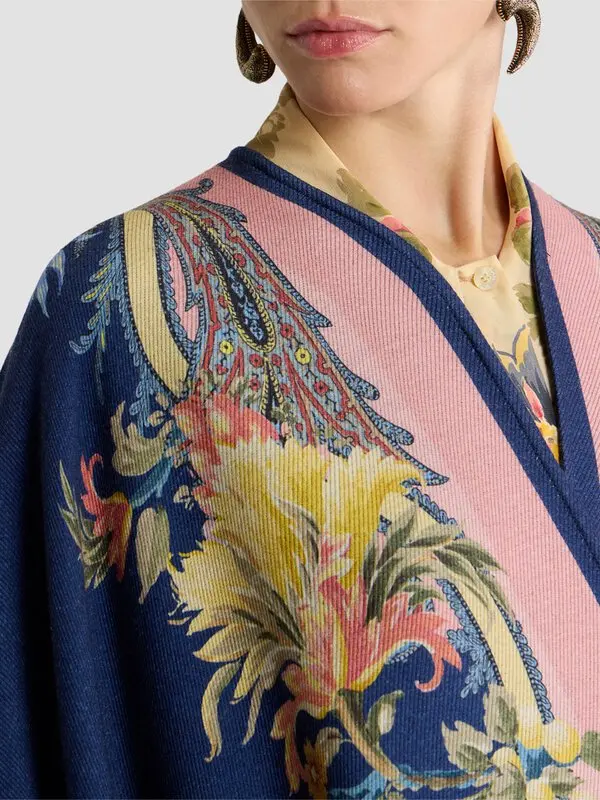 Etro Paisley Wool-blend Jacquard Cape