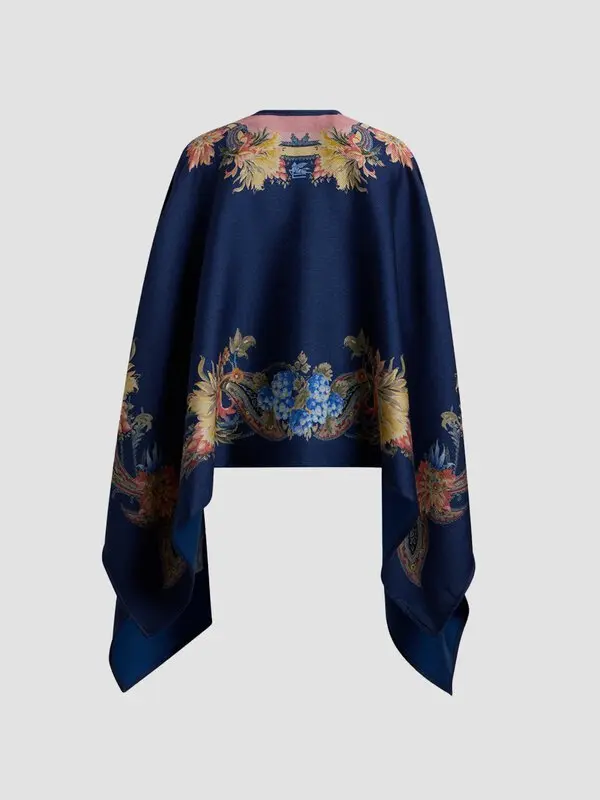 Etro Paisley Wool-blend Jacquard Cape