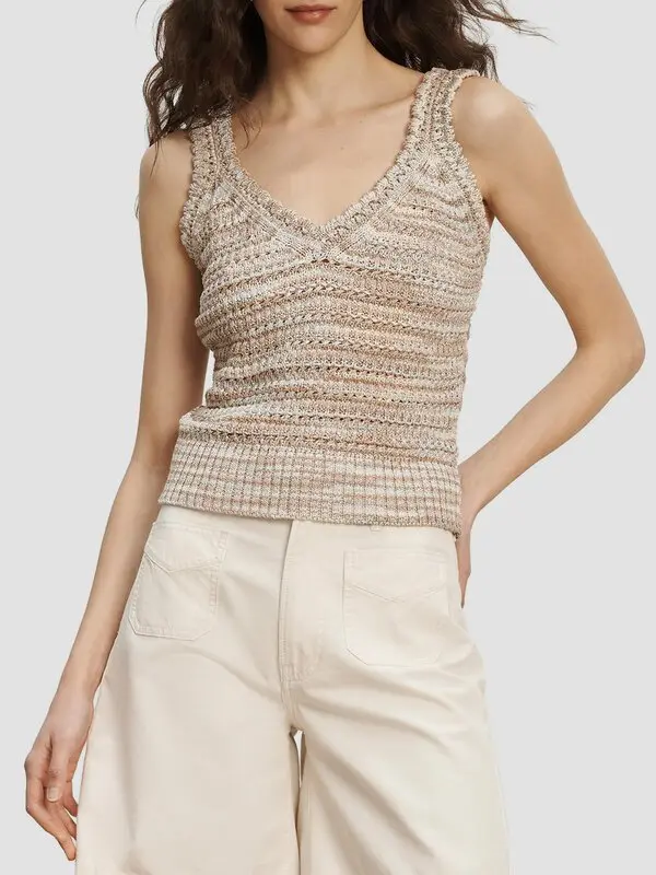 Veronica Beard Selwyn Metallic Knit Tank