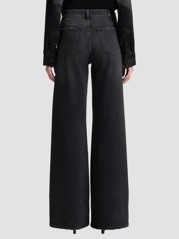 7 For All Mankind Twisted Lotta Rhinestone Wide-leg Jeans