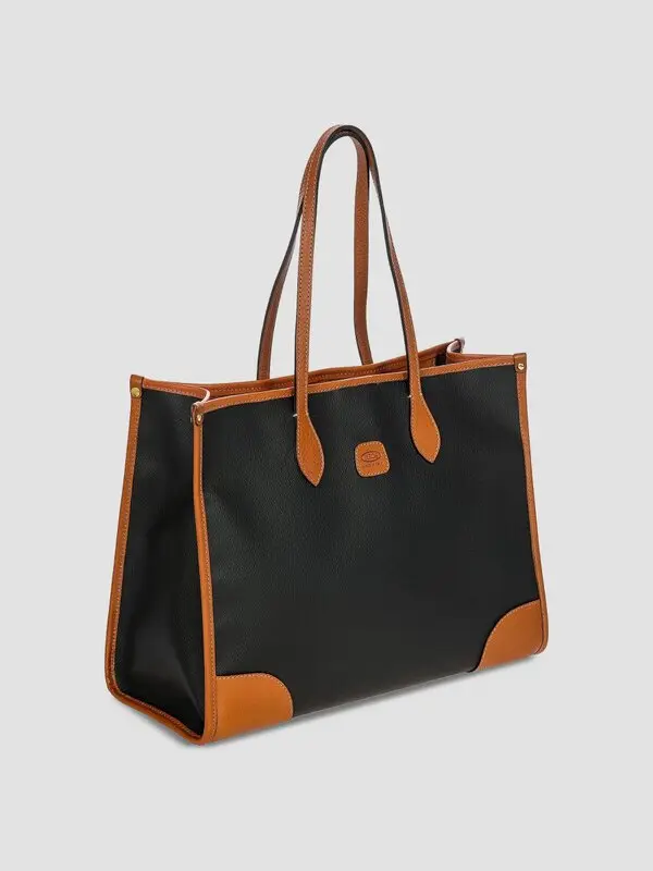 Bric'S Firenze Leather-trim Tote Bag - Black