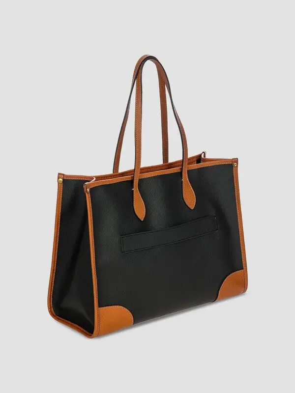 Bric'S Firenze Leather-trim Tote Bag - Black