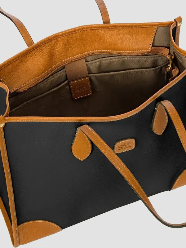 Bric'S Firenze Leather-trim Tote Bag - Black