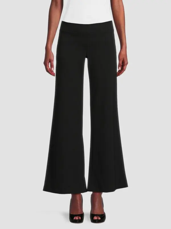 Ming Wang Stretch Deco Crepe Wide-leg Pants