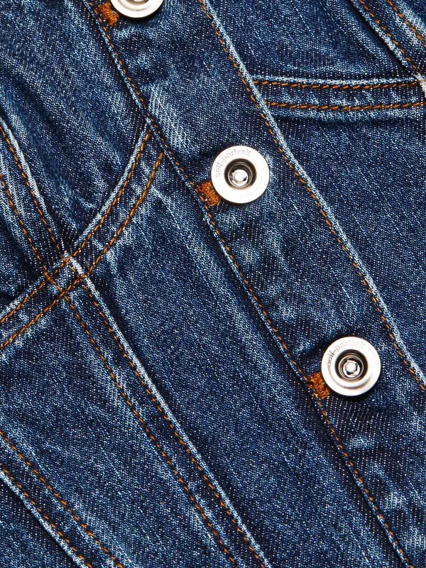SELF-PORTRAIT Denim Corset Top - Blue