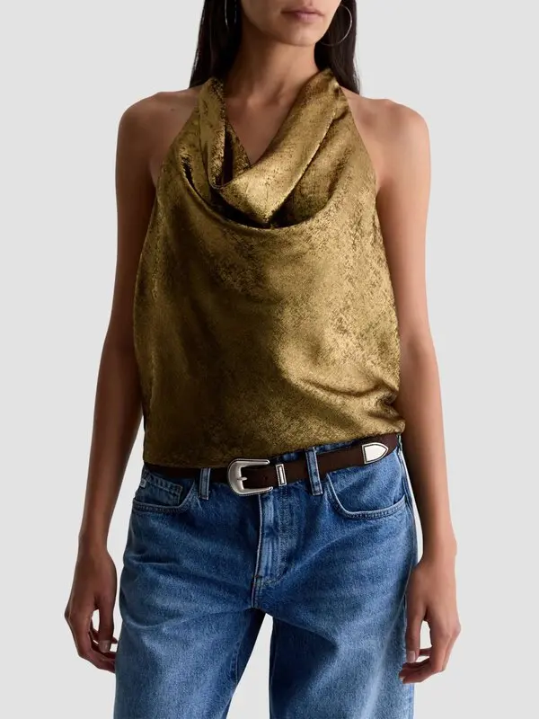 Ag Kacey Drapeneck Sleeveless Top