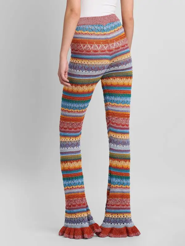 Etro Striped Pointelle Knit Trousers