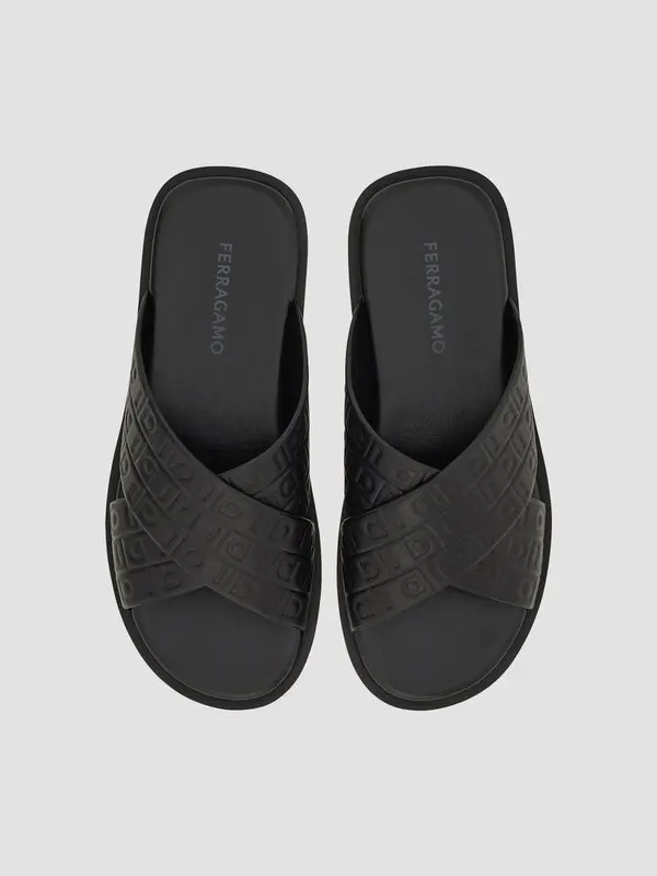 FERRAGAMO Brise Hug Leather Sandals