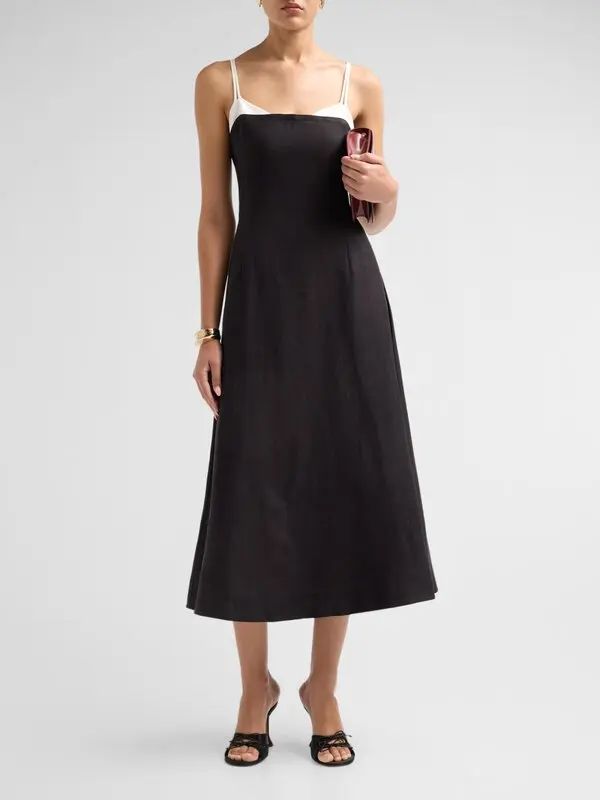 Simkhai Corabeth Colorblocked Midi-dress - Black Multi