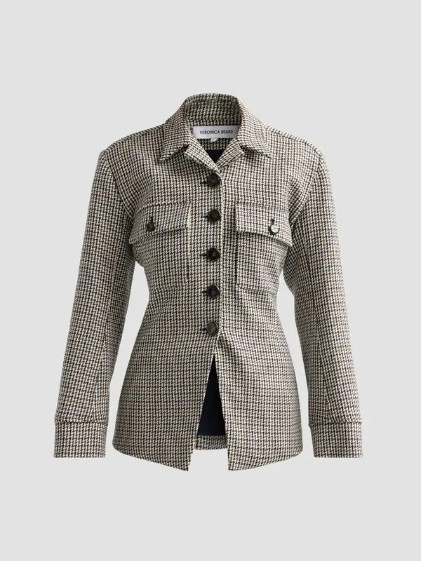 Veronica Beard Molyneux Houndstooth Jacket - Navy Multi