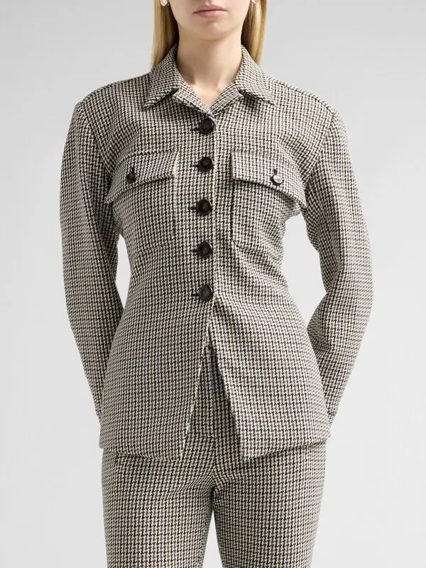Veronica Beard Molyneux Houndstooth Jacket - Navy Multi
