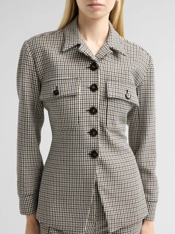 Veronica Beard Molyneux Houndstooth Jacket - Navy Multi