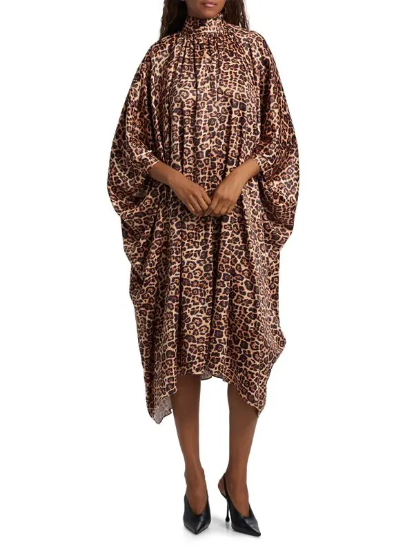 Azeeza Raini -print Satin Midi-dress