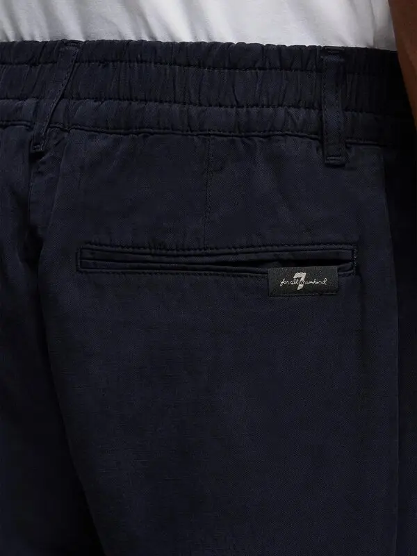 7 For All Mankind Hybrid Jogger Shorts - Navy