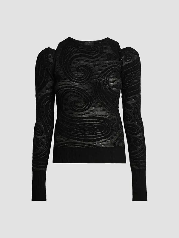 Etro Paisley Cold-shoulder Knit Top