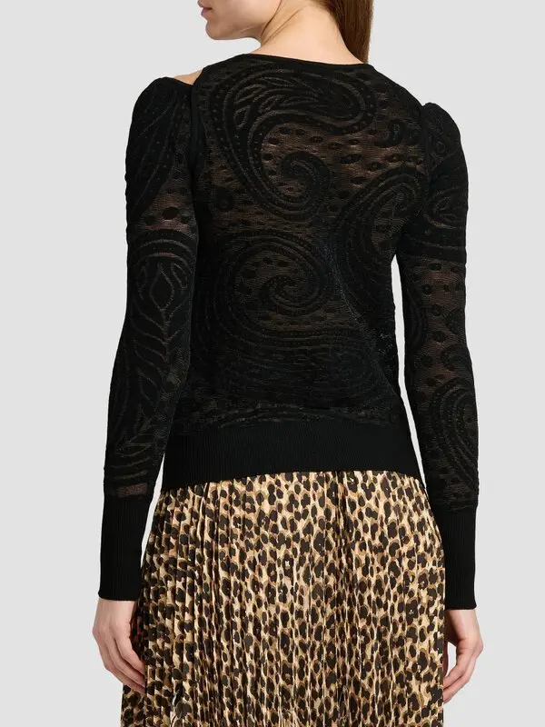 Etro Paisley Cold-shoulder Knit Top