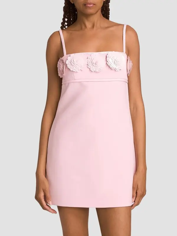 SELF-PORTRAIT Paillette-embellished Floral-appliqué Minidress