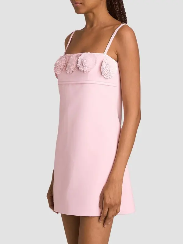 SELF-PORTRAIT Paillette-embellished Floral-appliqué Minidress