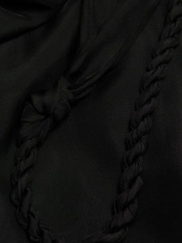 Azeeza Dany Silk Chiffon Drape Midi-dress