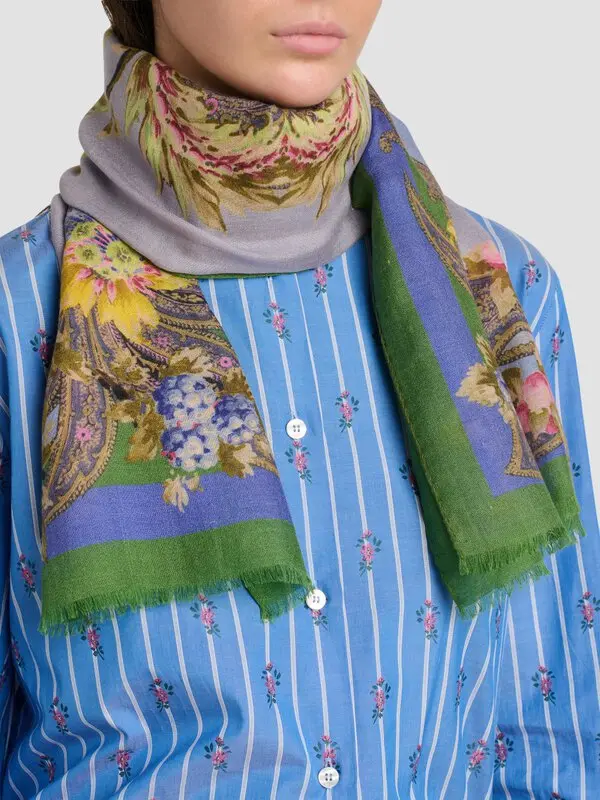 Etro Printed Cashmere-blend Scarf
