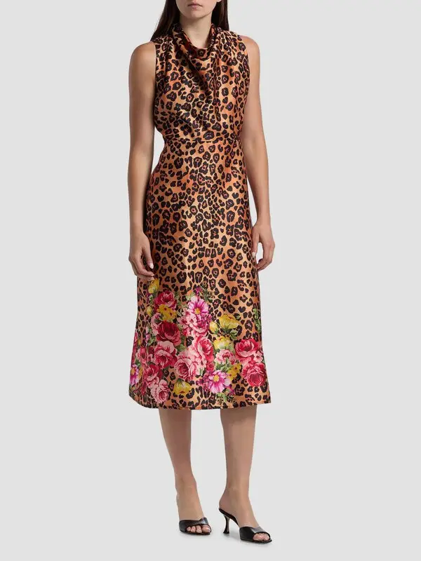 IF ONLY STUDIO Printed Sleeveless Midi-dress