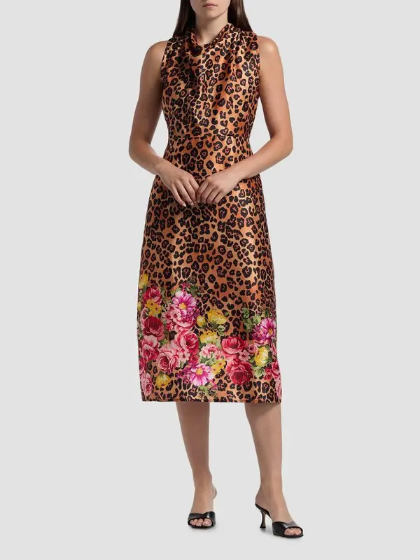 IF ONLY STUDIO Printed Sleeveless Midi-dress