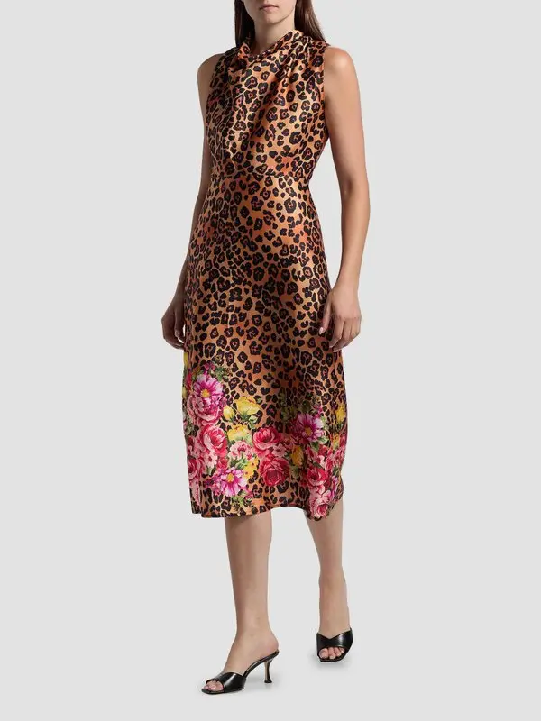 IF ONLY STUDIO Printed Sleeveless Midi-dress