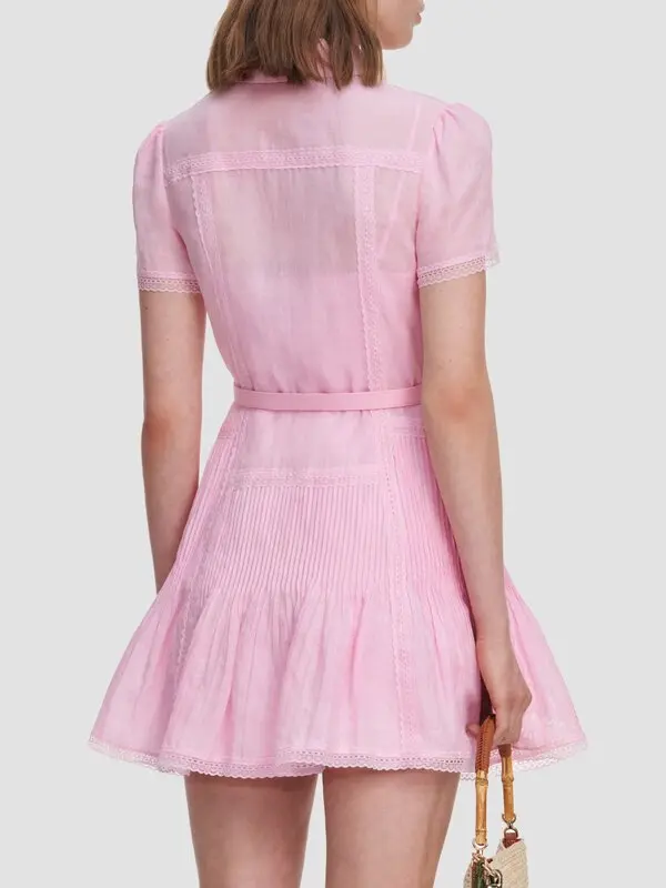 SELF-PORTRAIT Embroidered Mini Shirtdress