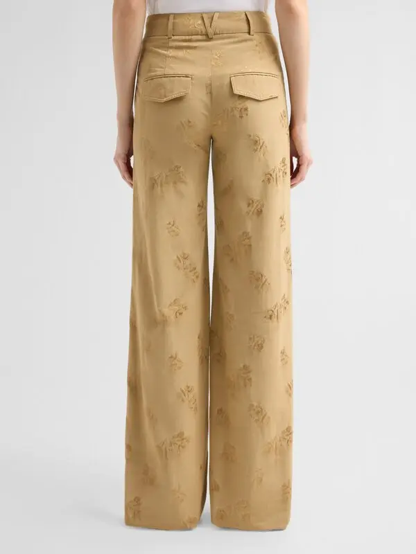 Veronica Beard Cole Printed Cotton-blend Pants - Sand