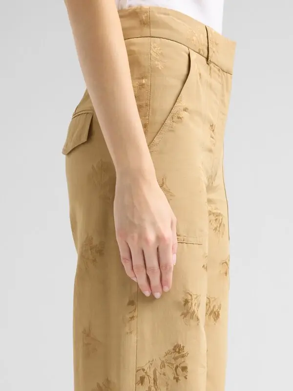 Veronica Beard Cole Printed Cotton-blend Pants - Sand