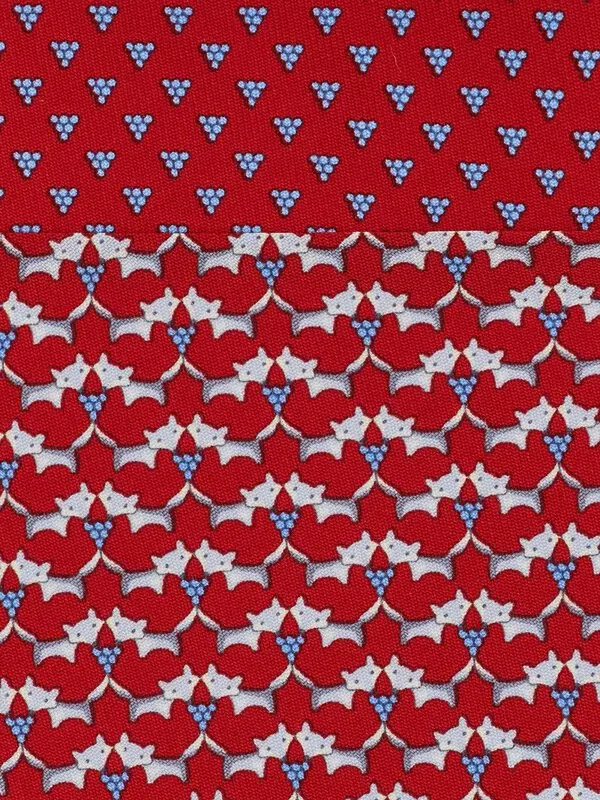 FERRAGAMO Fox Print Silk Tie - Rosso