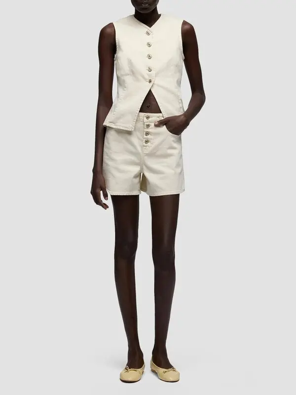 7 For All Mankind Kori A-line Denim Shorts - Moondust