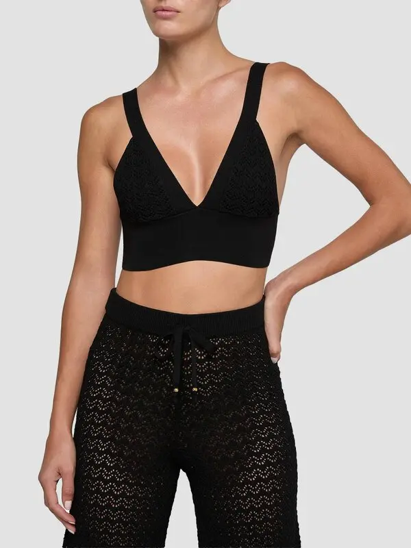 L'Agence Reverie Pointelle Knit Bra Top