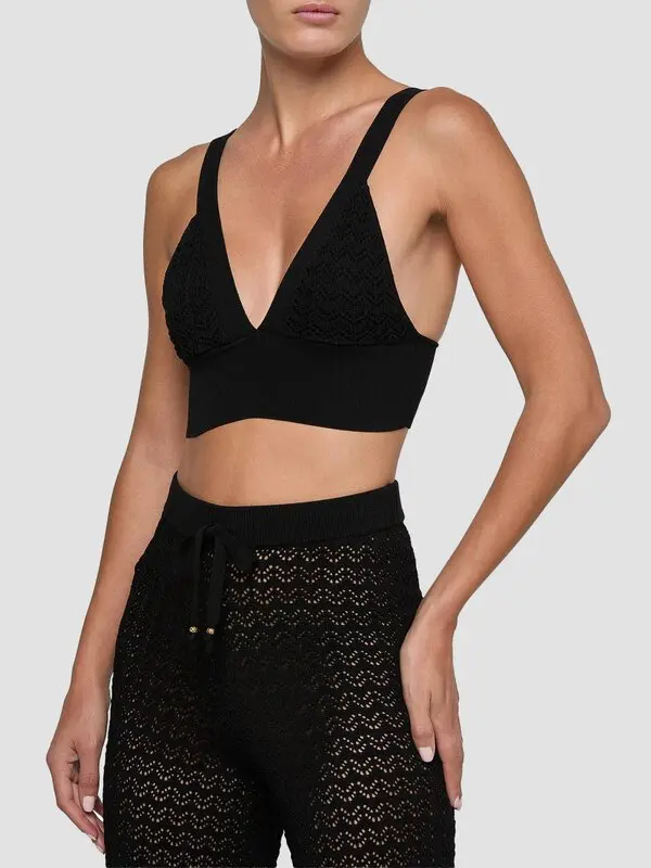 L'Agence Reverie Pointelle Knit Bra Top