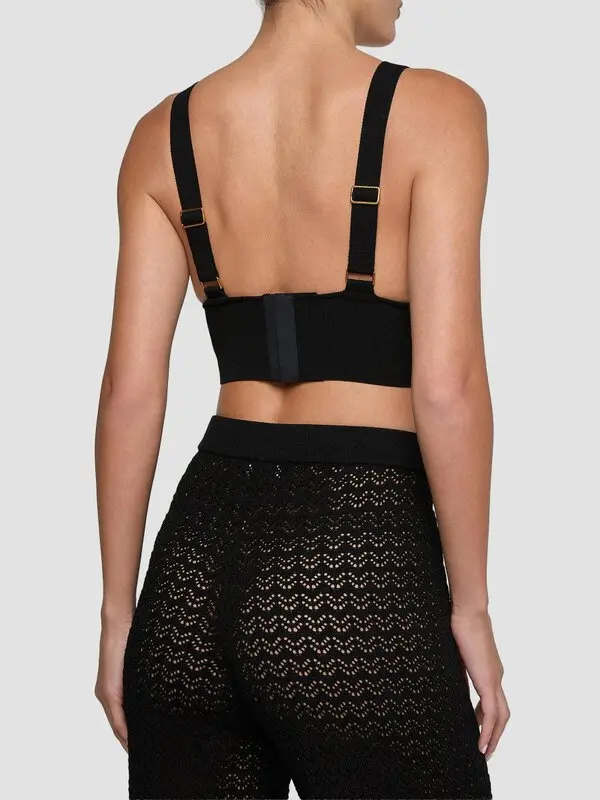 L'Agence Reverie Pointelle Knit Bra Top
