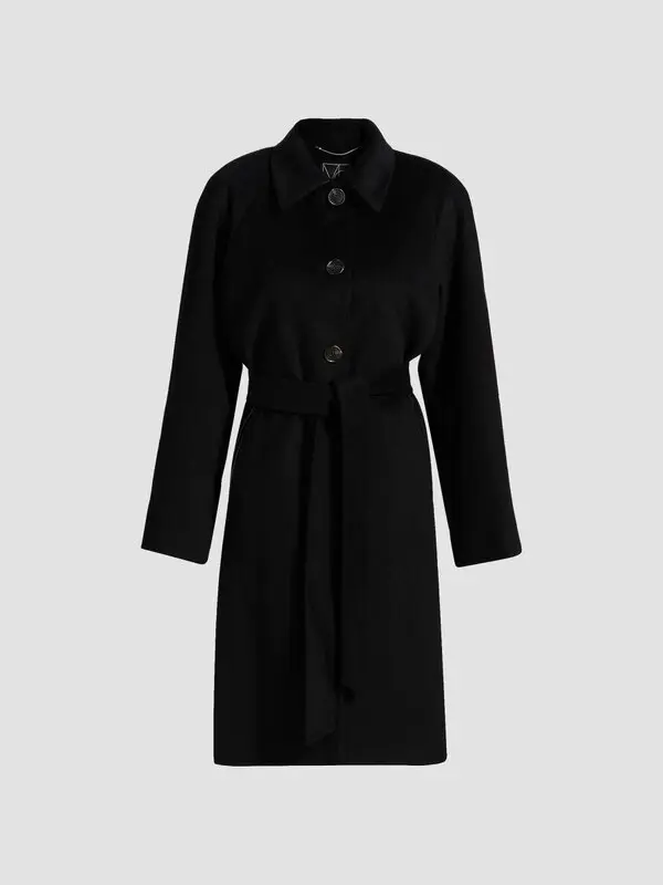 MERCER COLLECTIVE Belted Wool-blend Coat - Black