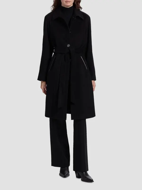 MERCER COLLECTIVE Belted Wool-blend Coat - Black