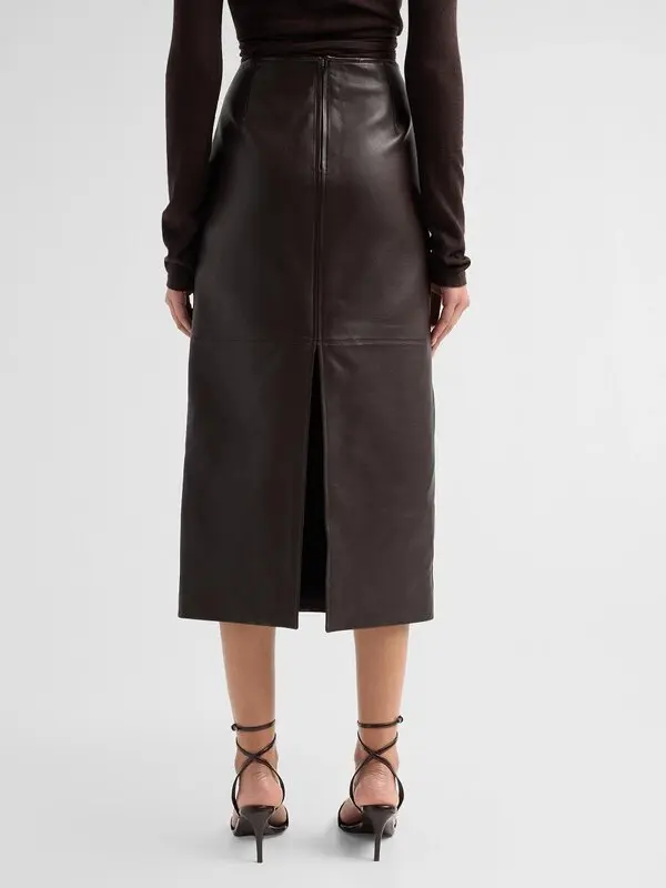 A.L.C. Marta Leather Midi Skirt